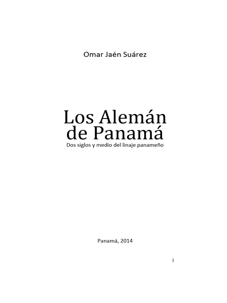 Linaje Alemán en Panamá: 250 años | PDF | Panamá | Islas Canarias