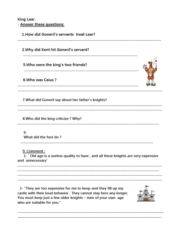 KING LEAR Activities 2023 | PDF | Home & Garden