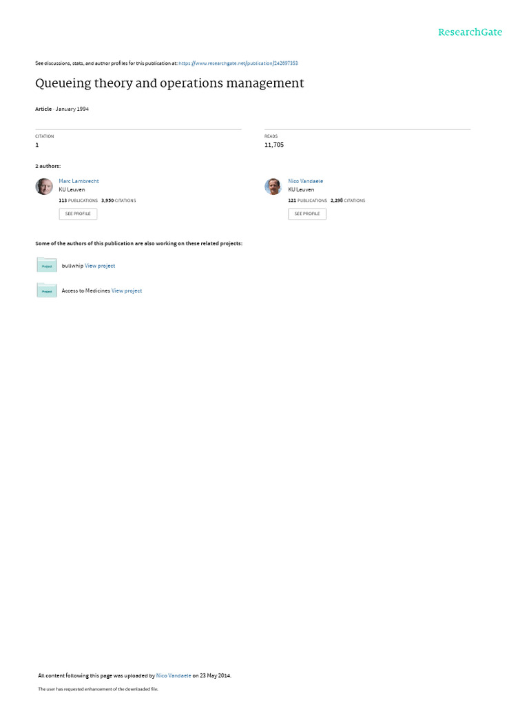 Queueing Theory and Operations Management | PDF | Inventory | Lean ...