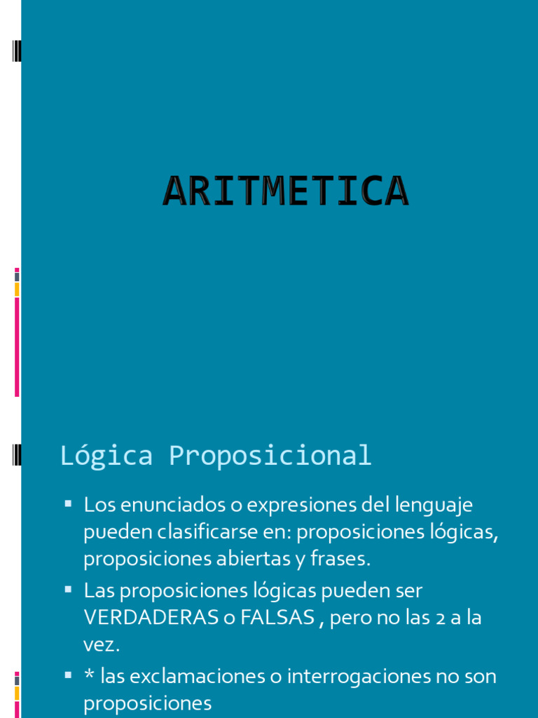 ARITMETICA | PDF | Proposición | Sintaxis (Lógica)