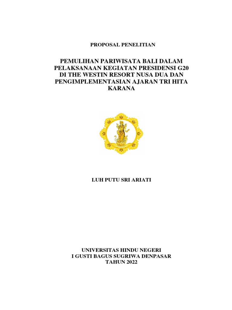 Sri Ariati Proposal MPK | PDF