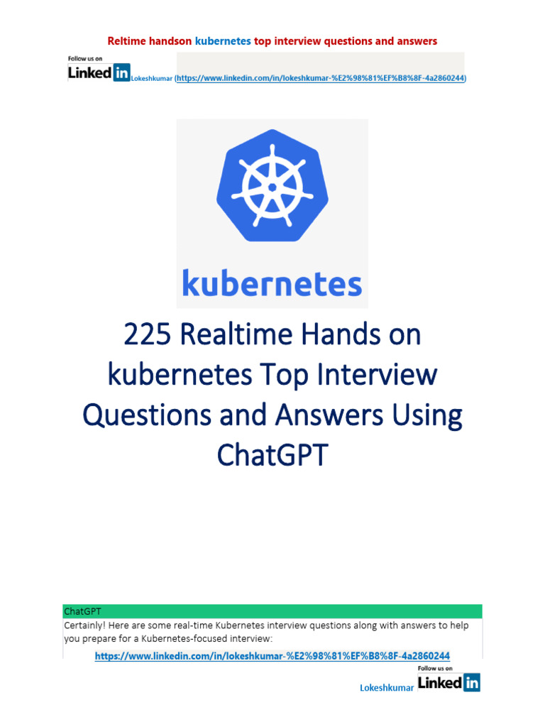 225 Kubernetes Realtime Interview Questions | PDF | Cloud Computing ...