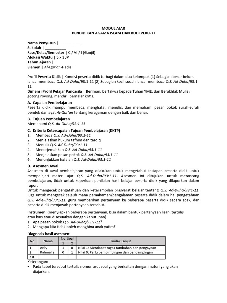 5g. Contoh - Modul Ajar Fase C Kls VI SMT 1 | PDF | Kesehatan Holistik | Sains & Matematika