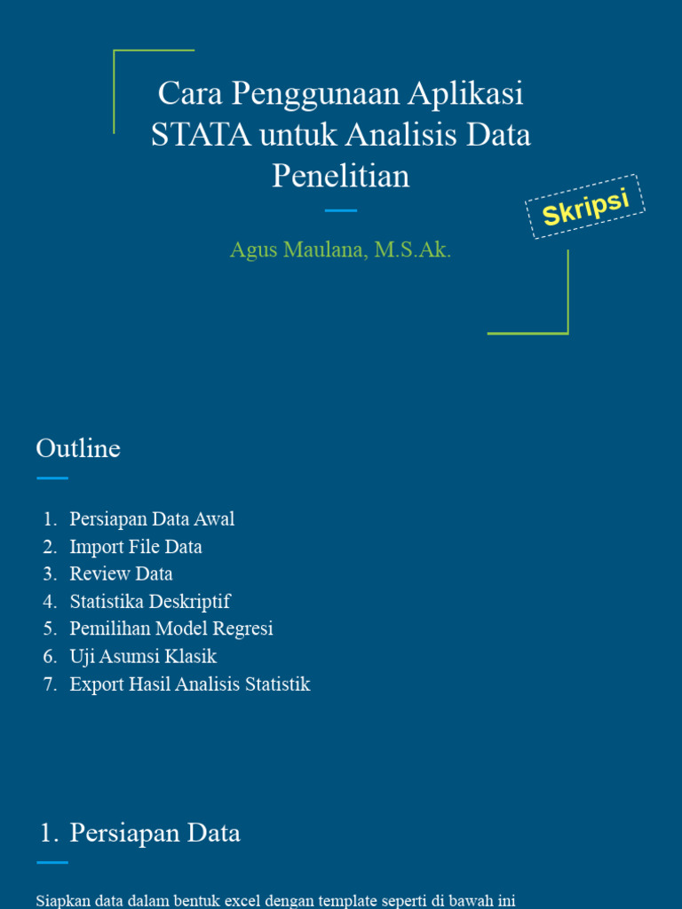 Analisis Data Penelitian Menggunakan Stata | PDF
