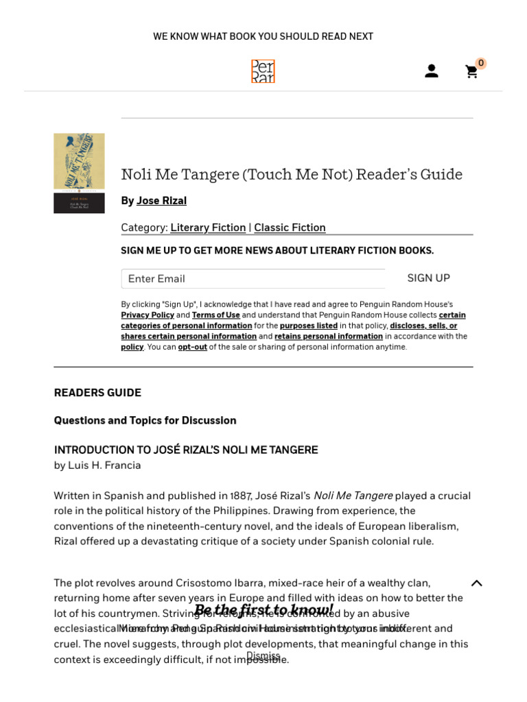 Noli Me Tangere (Touch Me Not) by Jose Rizal - Reading Guide ... Noli Me Tangere (Touch Me Not) by Jose Rizal - Reading Guide ...