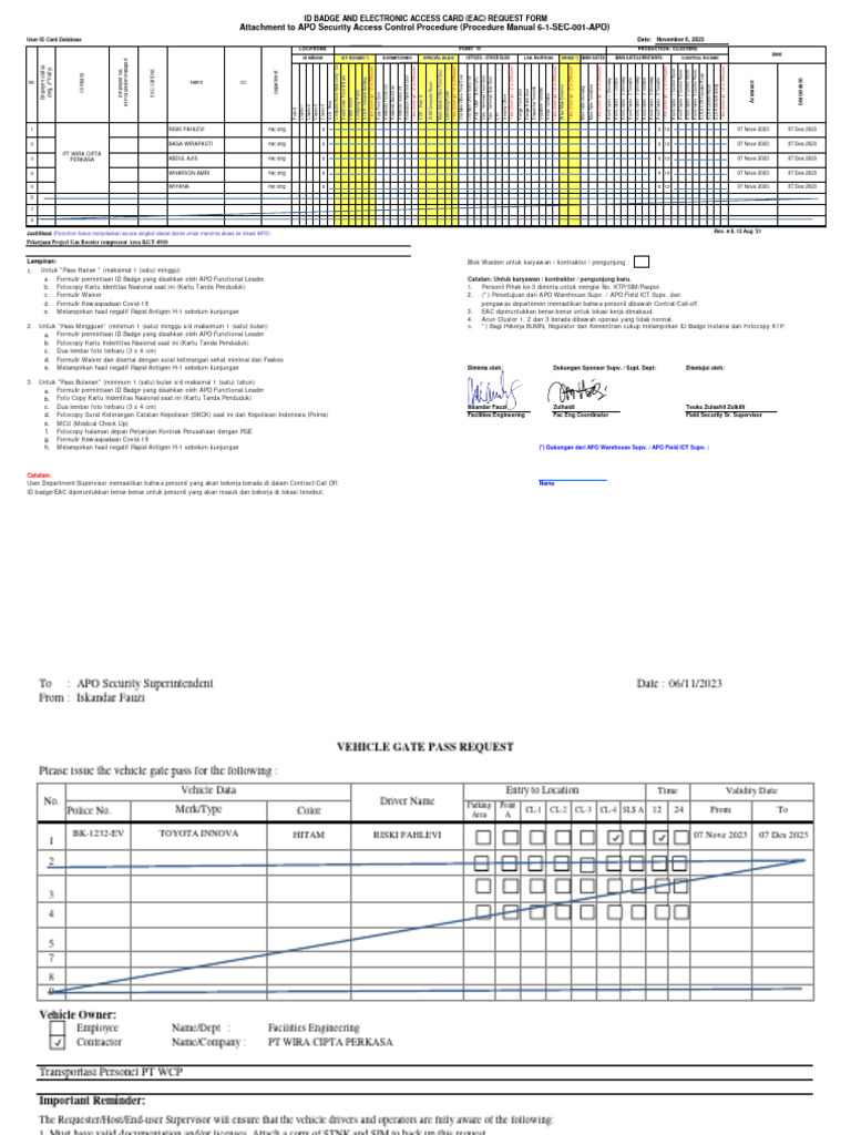 APO Security - PT WCP-14 - Sign | PDF | Computing | Access Control