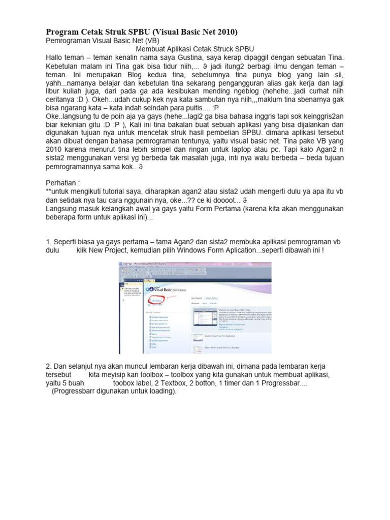 Program Cetak Struk SPBU | PDF