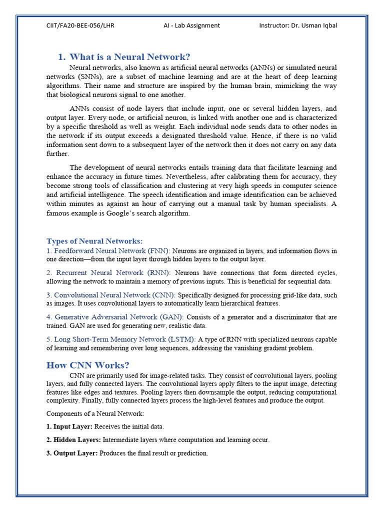 Neural Networks, a brief overview | PDF | Artificial Neural Network | Deep Learning