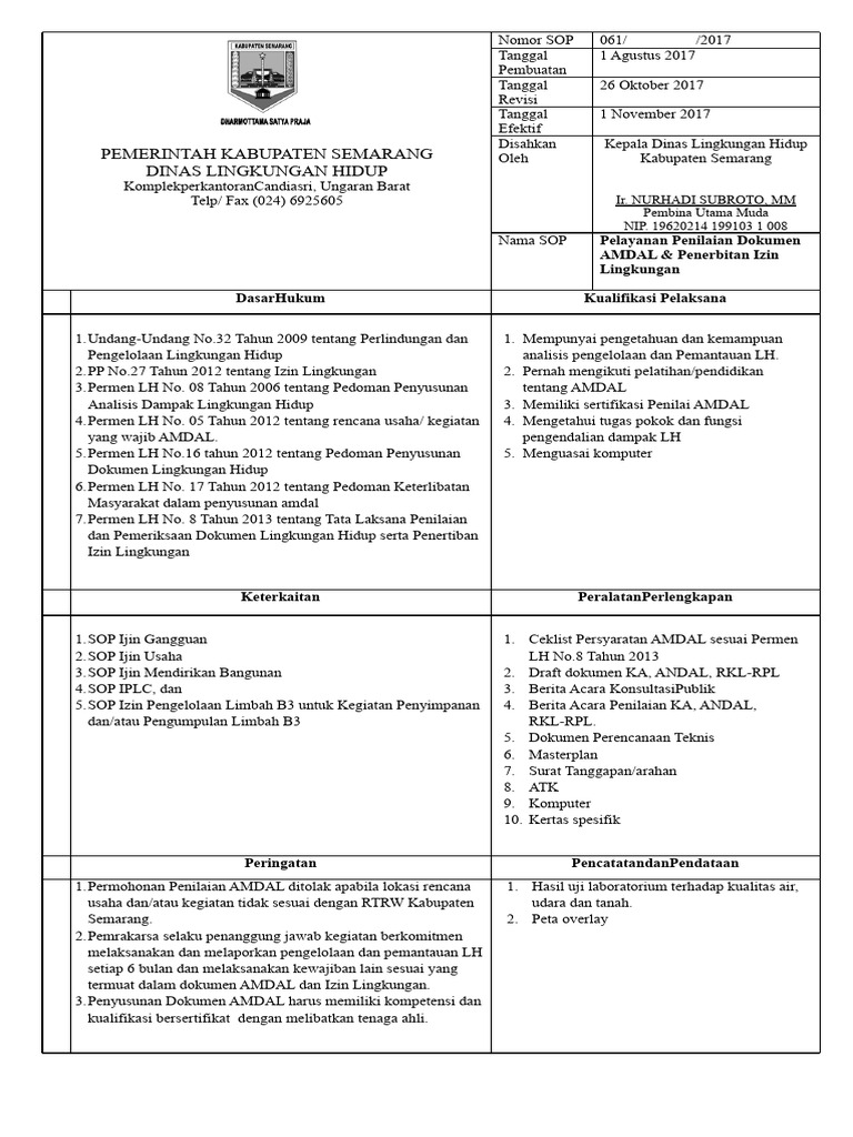 Prosedur Penilaian dan Izin AMDAL | PDF