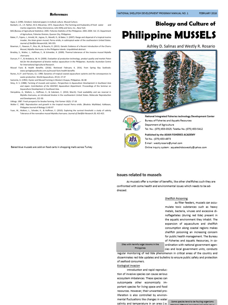 Biology and Culture of Philippine Mussels | PDF | Mussel | Spawn (Biology)