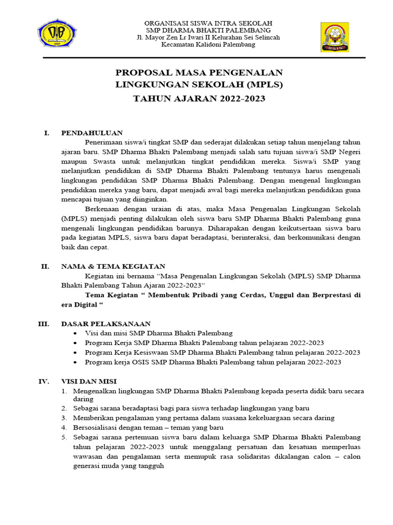 PROPOSAL MPLS 2022-2023 | PDF