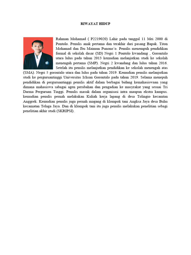 Riwayat Hidup Rhm. | PDF
