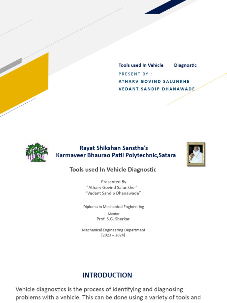 Types of Diagnostic Tools PP | PDF | Vehicles | Internal Combustion Engine