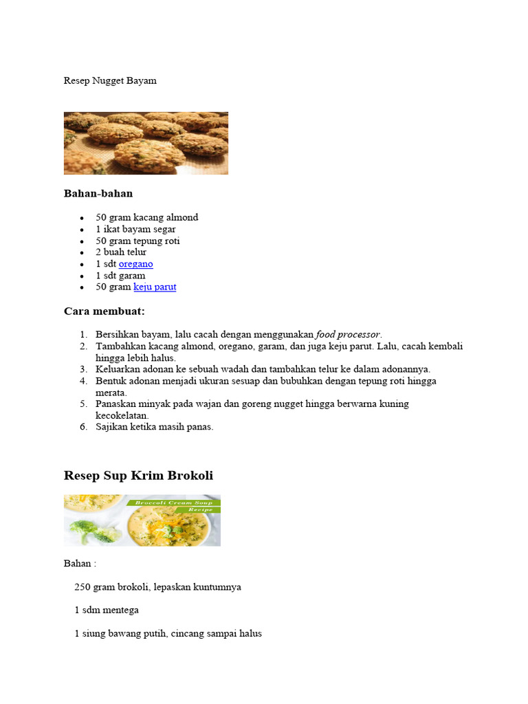 Resep Makanan Sehat | PDF