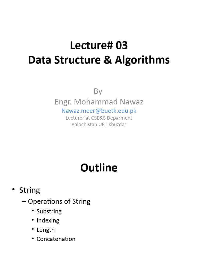 Topic 03 Pdf String Computer Science Computer Programming 