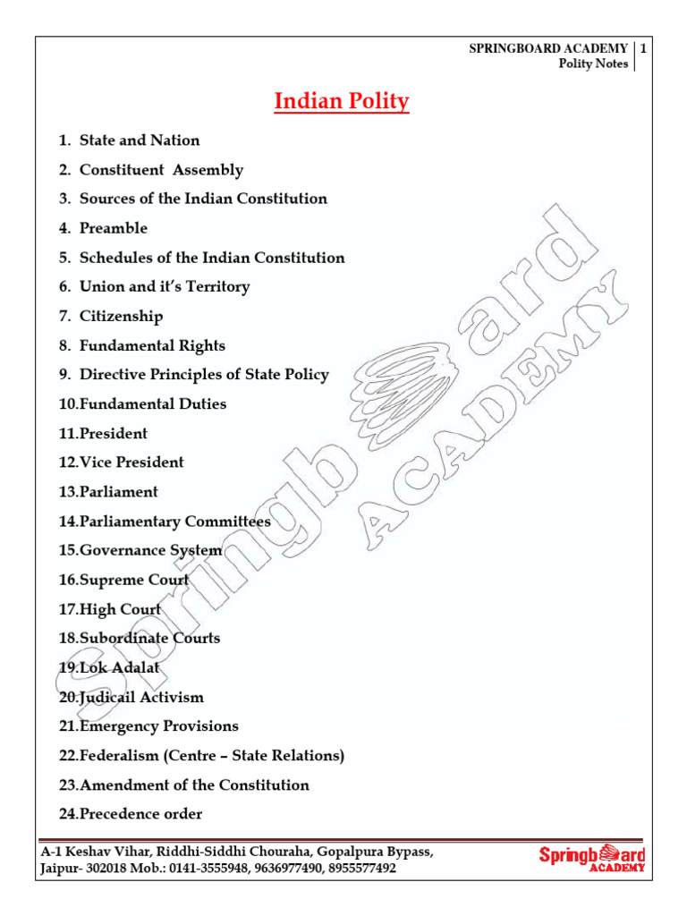 Polity English (Mains-2023) | PDF | Separation Of Powers | Constitution