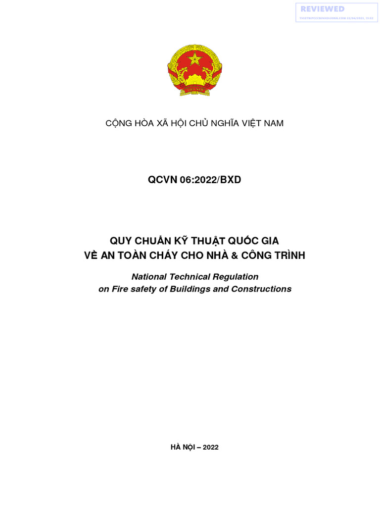 QCVN 06-2022-BXD (En) | PDF | Firefighting | Fire Safety