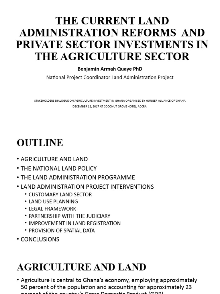 Agriculture and Land Reforms | PDF | Agriculture | Governance