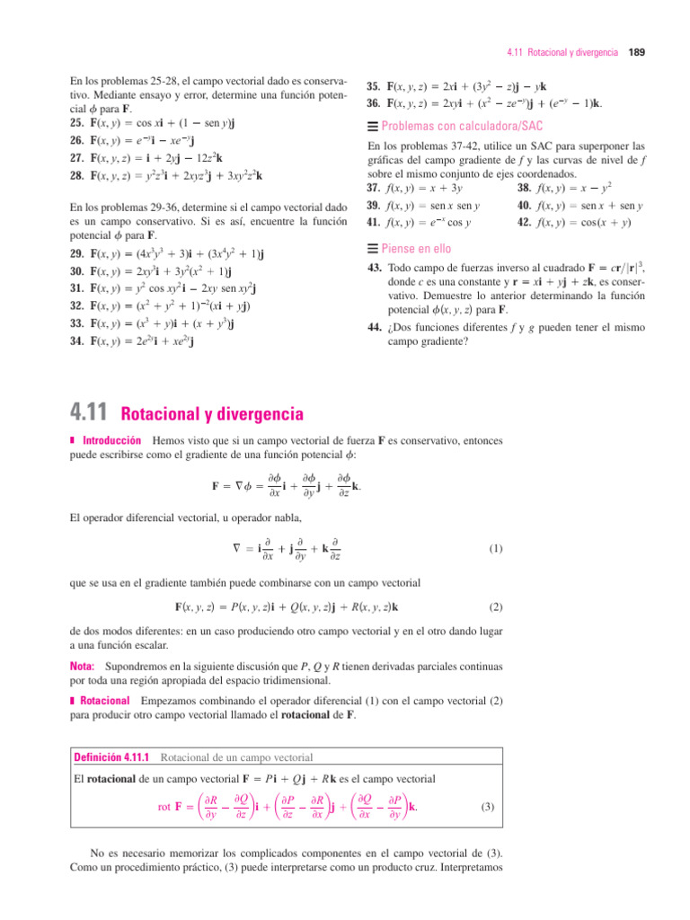 divergencia y rotacional | PDF