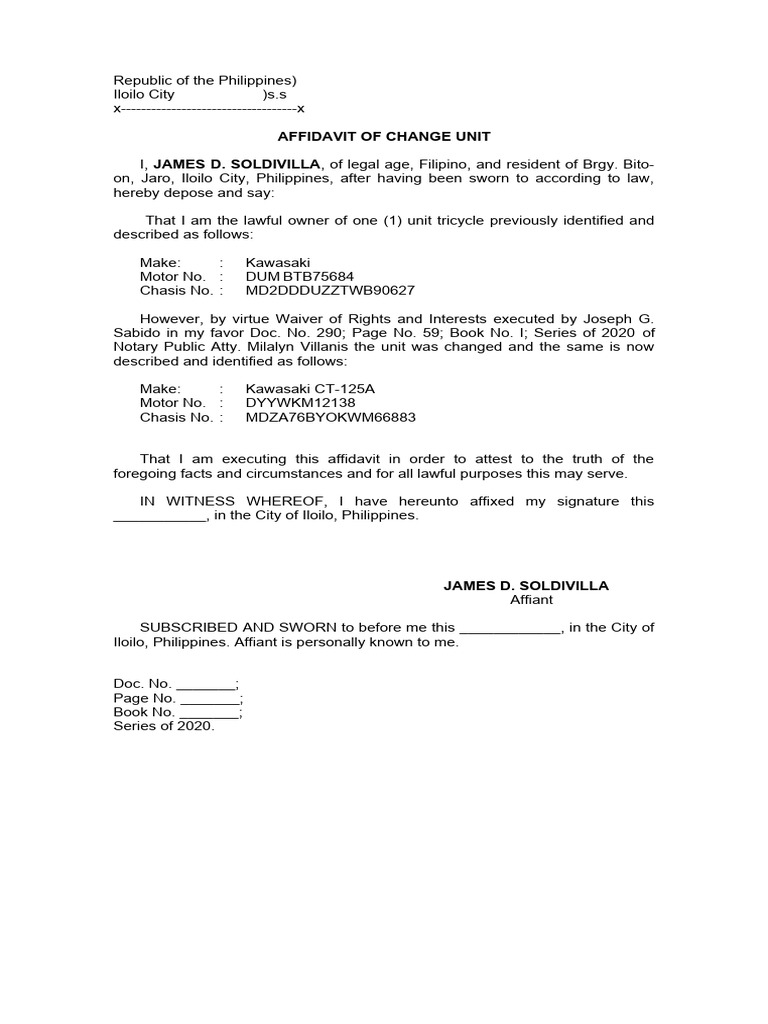 Affidavit of Transferee | PDF | Affidavit | Common Law