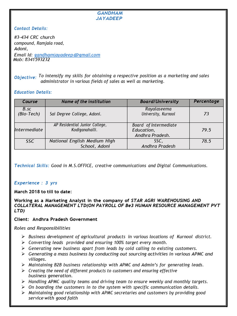 Updated RESUME. | Download Free PDF | Marketing | Business