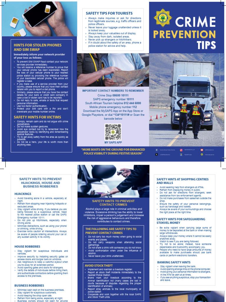 A4 Safety tips pamphlet | PDF | Mobile Phones | Police