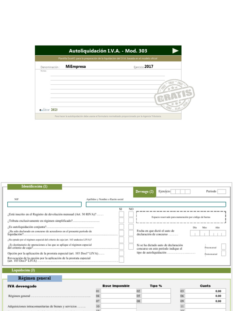 Modelo 303 Simplificado Rellenable | PDF