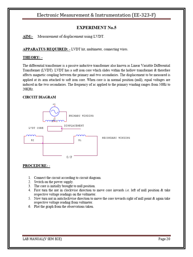 LVDT_RTD | PDF | Electrical Resistance And Conductance | Thermocouple