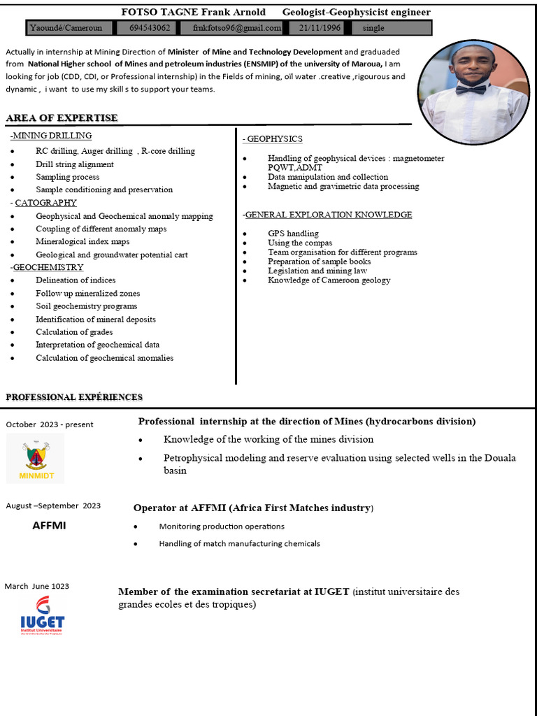 CV en Montage - 024128 | PDF | Geophysics | Geology