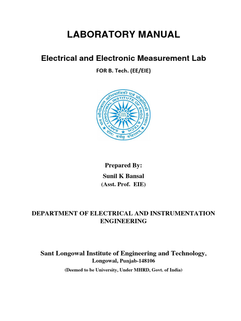 Electrical Measurement Lab By Sk Final Pdf Inductor Inductance