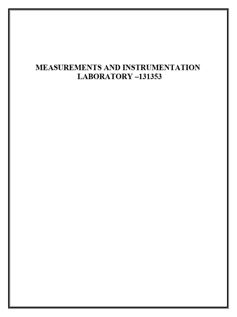 Measurement and Instrumentation Lab Manual | PDF