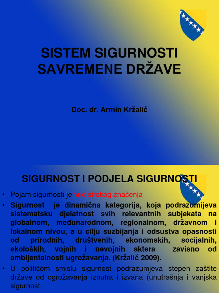 Sistem Sigurnosti Savremene Drzave | PDF