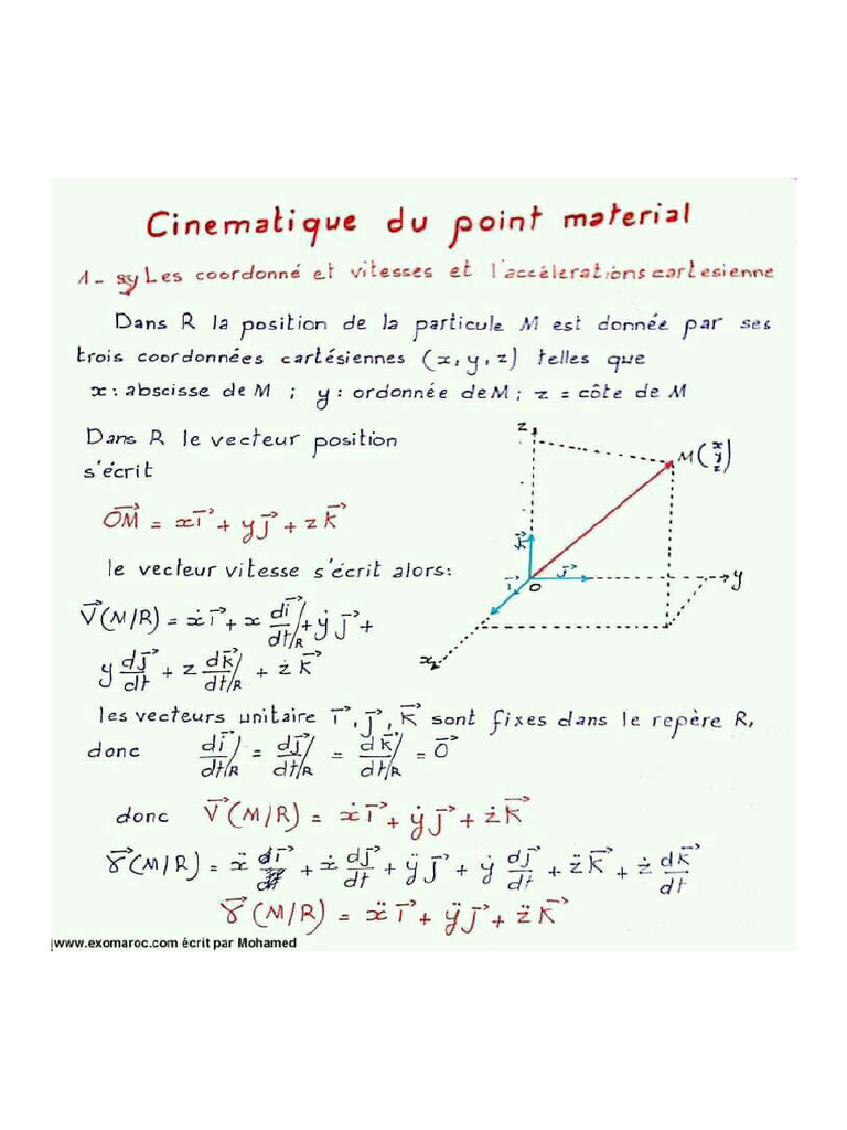 Résumé4 Mécanique Du Point Matériel | PDF