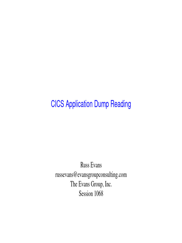 CICS Transaction Dump Analysis | PDF | Software Development | Systems ...