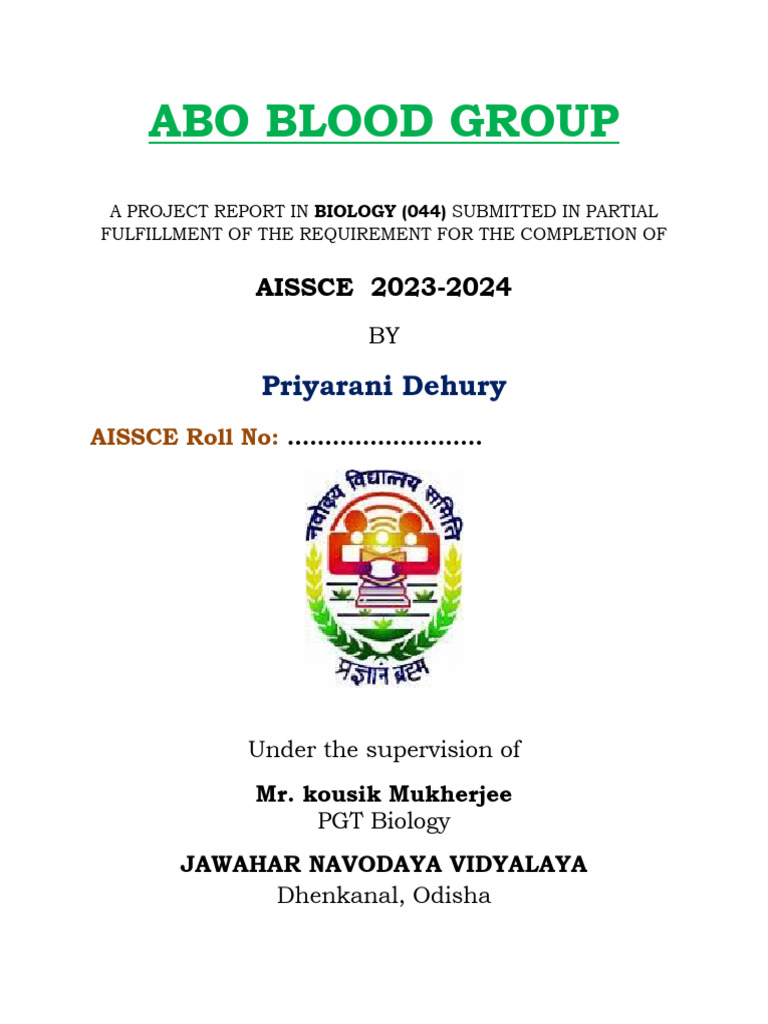 ABO Blood Group Investigatory Project | PDF | Science & Mathematics ...