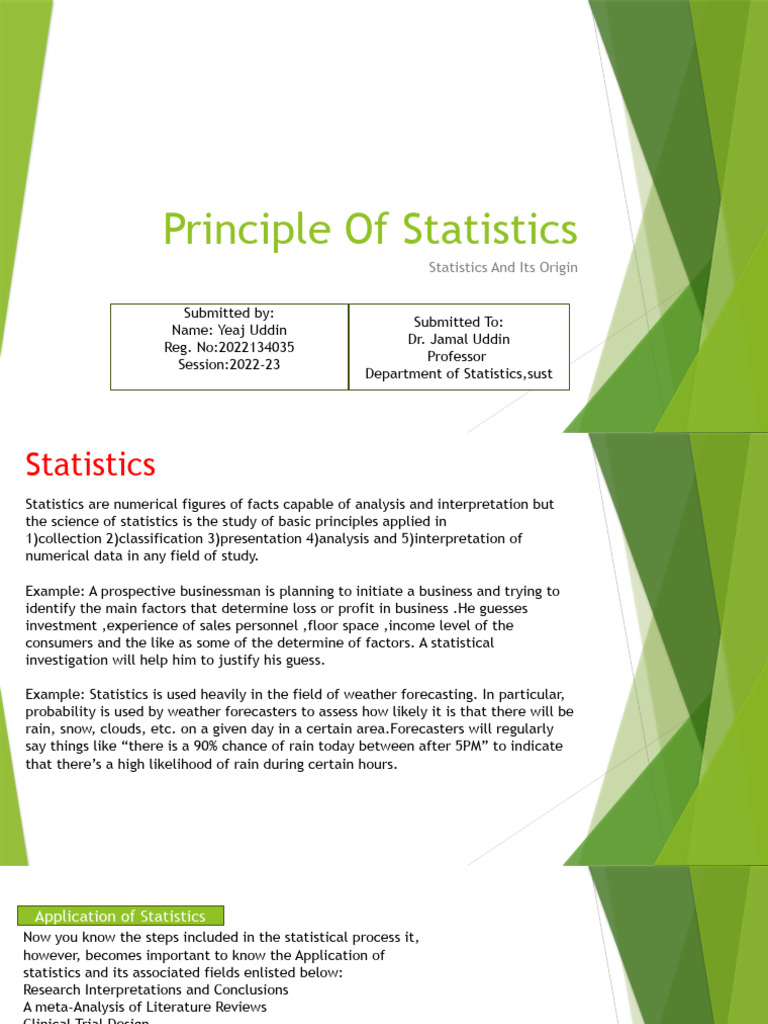 Principle of Statistics | PDF | Statistics | Data