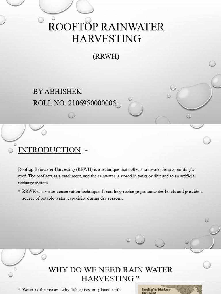 Rooftop Rainwater Harvesting Overview | PDF | Water | Hydrology