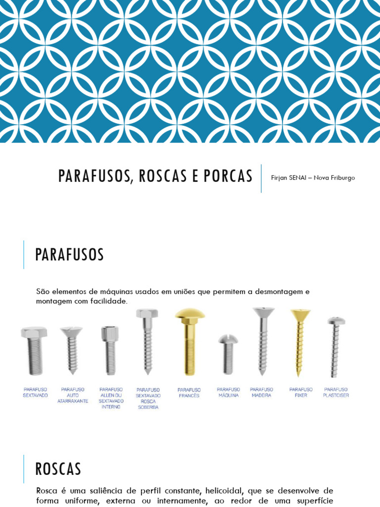 Tipos e Nomenclatura de Parafusos e Roscas | PDF | Parafuso | Hélice