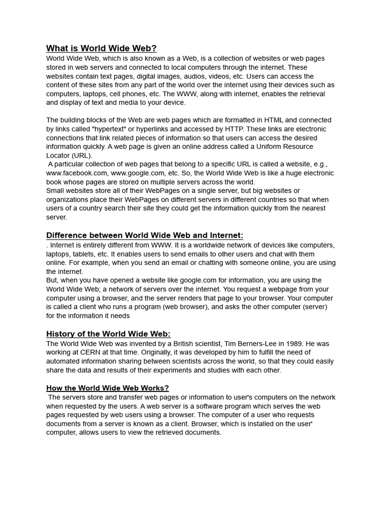 World Wide Web | Download Free PDF | World Wide Web | Internet & Web