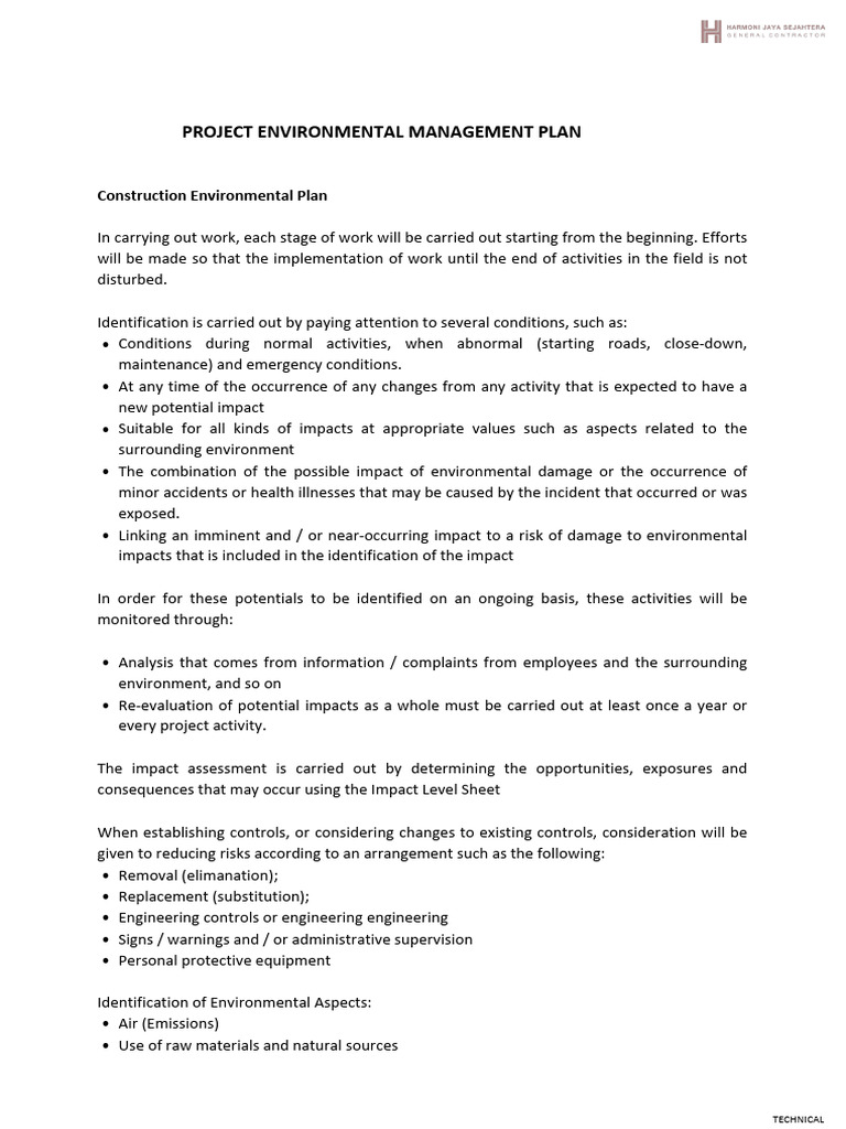 2.5 Project environmental Management Plan | PDF
