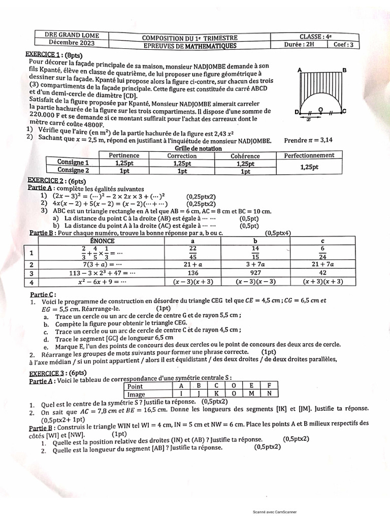 Maths Compo 5&4 Dre GL | PDF
