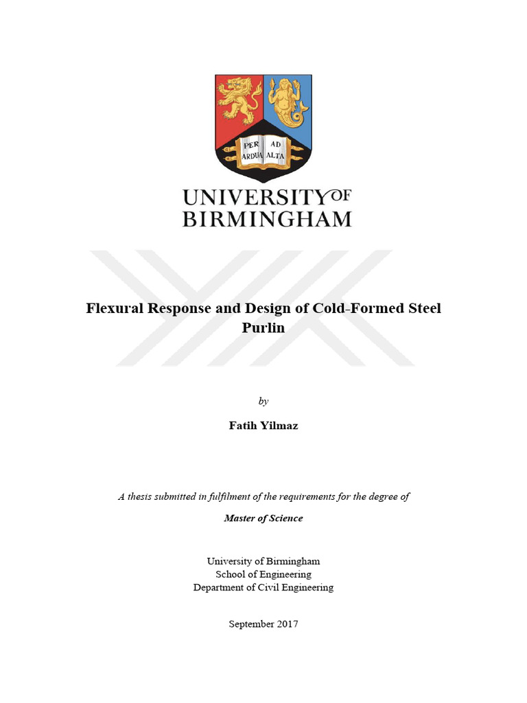 Flexural Response and Design of Cold-Formed Steel Purlin: Fatih Yilmaz ...
