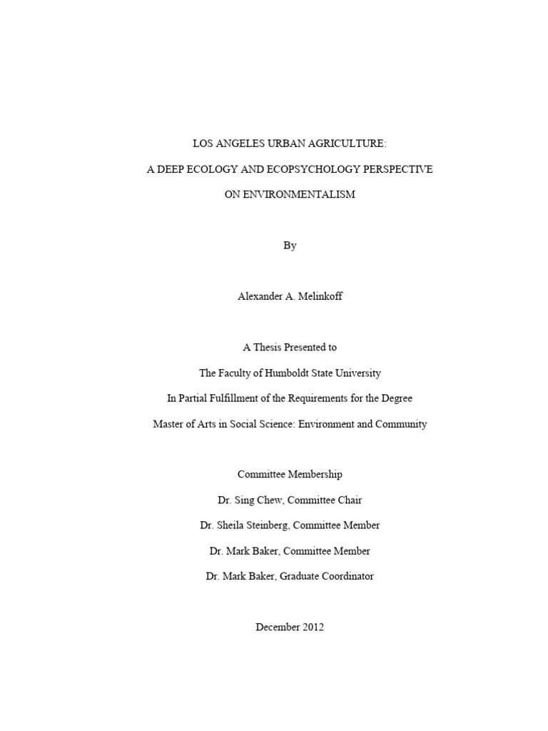 Melinkoff Alex A Fa2012 Final | PDF | Ecology | Environmentalism