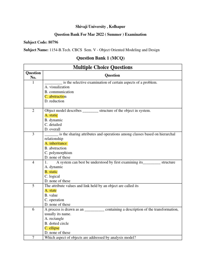 OOMD Summer | PDF | Class (Computer Programming) | Unified Modeling Language