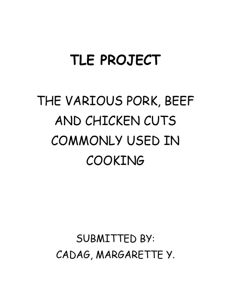 Tle Project - The Various Pork, Beef, and Chicken Cuts | PDF | Food ...