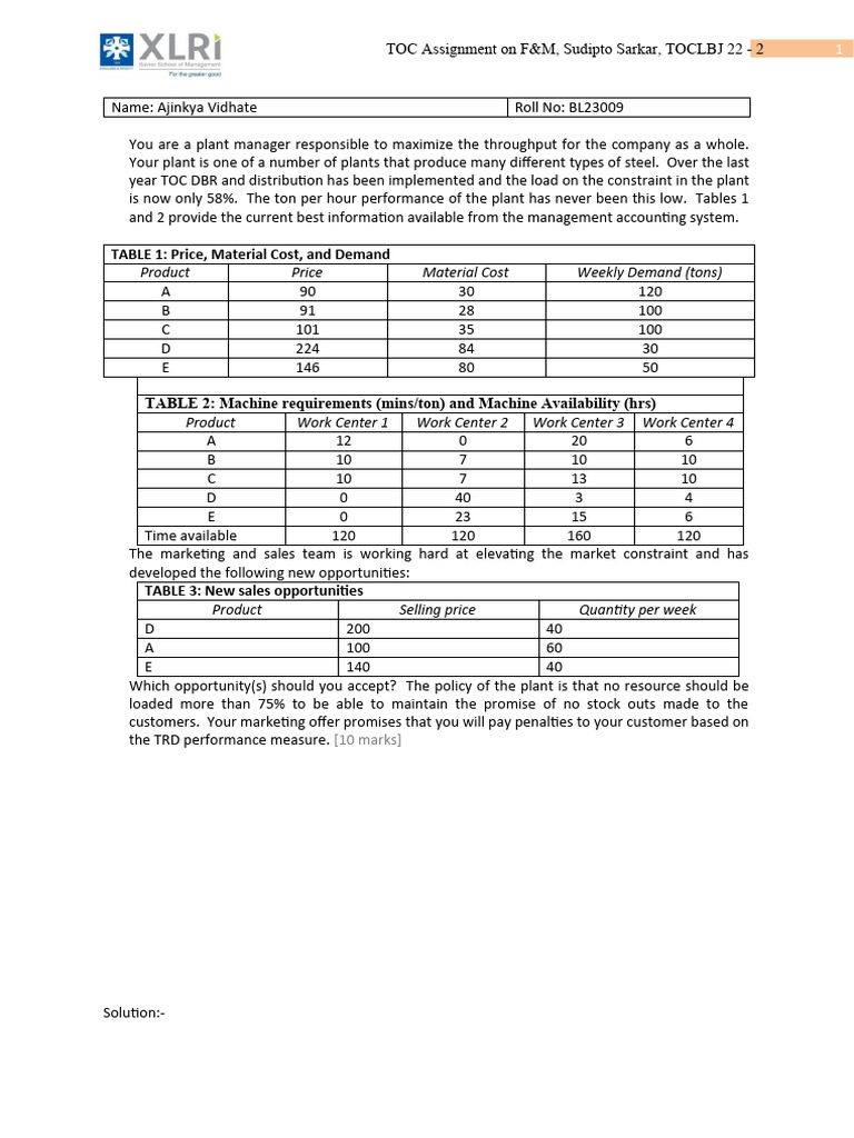 FM - Assignment 1 - F & M | PDF | Financial Economics | Business Process