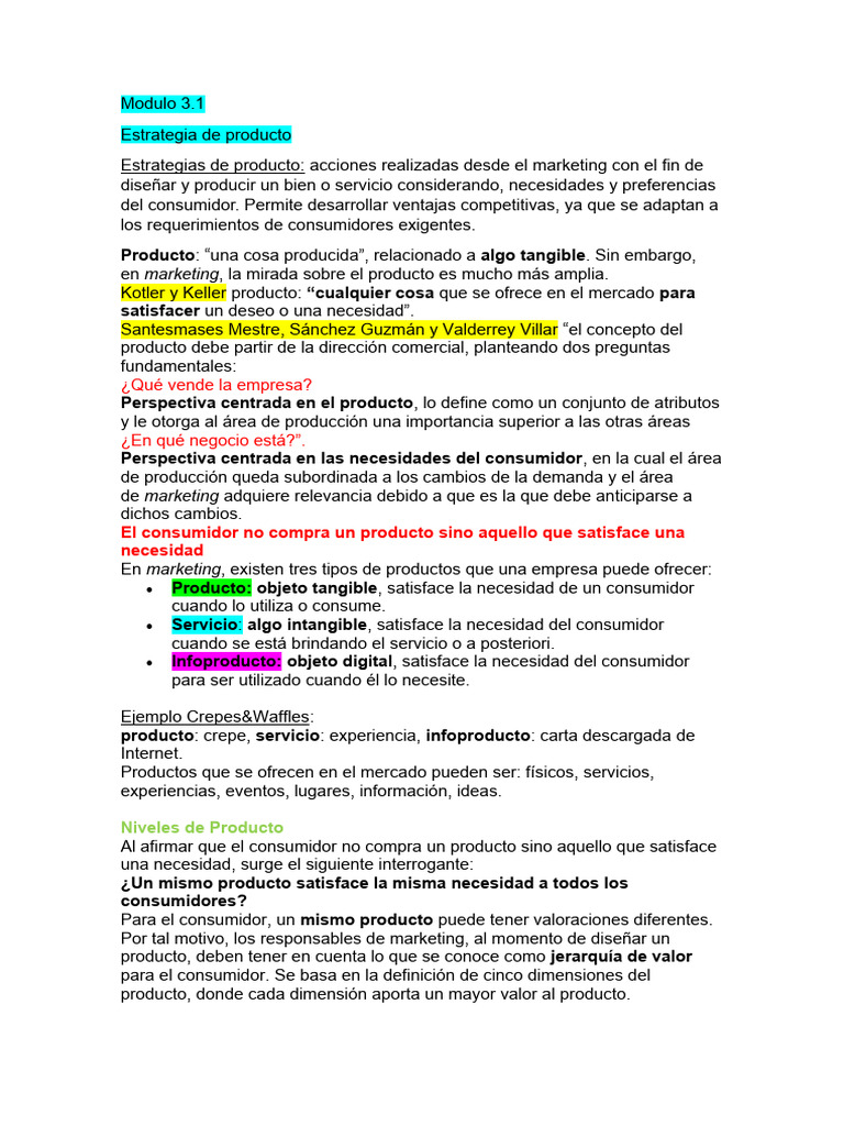 Modulo 3 | PDF | Marketing | Producto (Negocio)