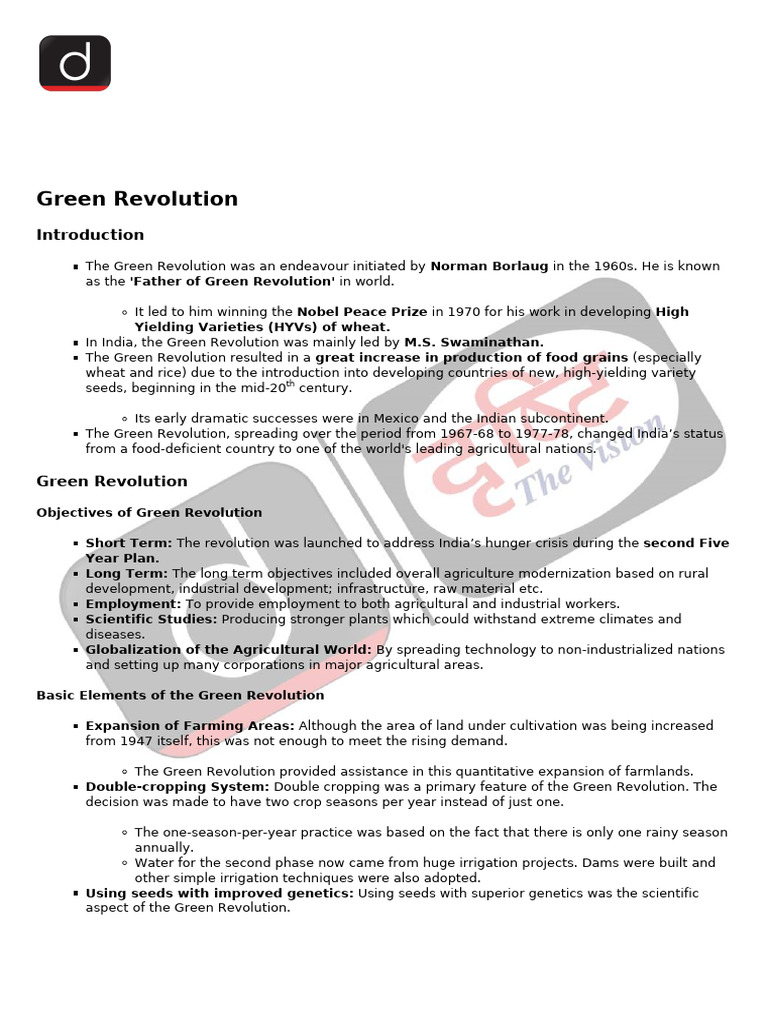 Green Revolution | PDF | Green Revolution | Agriculture