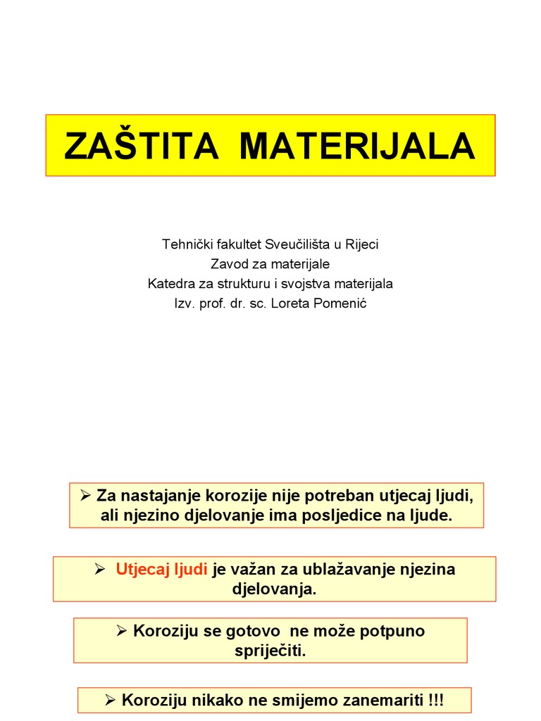 Skripta (Zastita Materijala) | PDF
