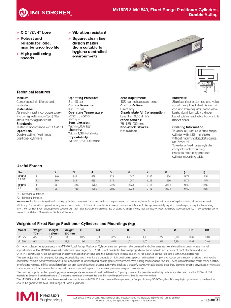 Cilindro Posicionador Martonair Norgren | PDF | Valve | Piston
